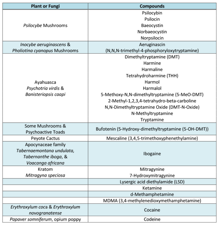 Method for Psychedelics Derived from Plants and Fungi - Natural Product ...
